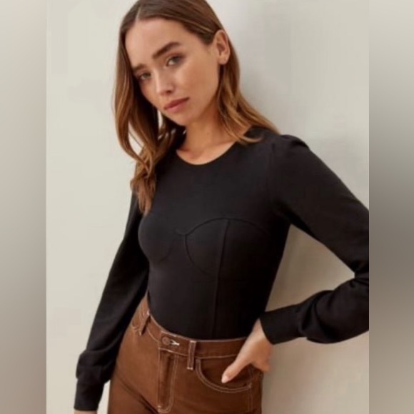 Reformation | Tops | Reformation Emery Stretchy Cotton Jersey Bodysuit ...